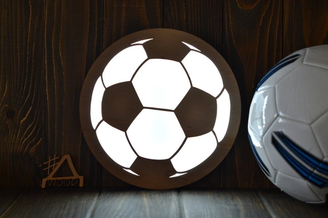 Soccer Lamp Kids Wood Night Light Boy Nursery Sport Decor - Etsy