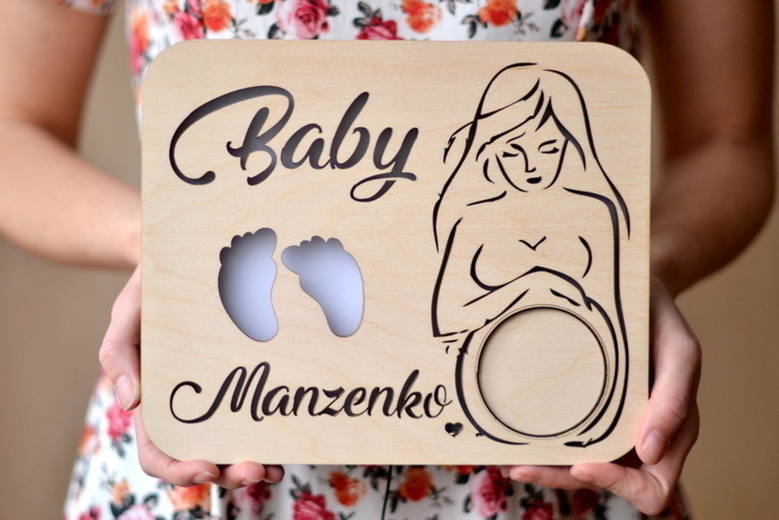 Pregnancy Announcement to Husband Wood LED Lamp With - Etsy