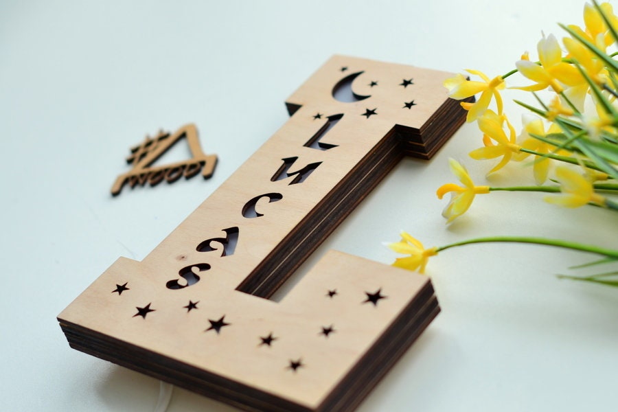 Light up Baby Boy or Girl Name Marquee Letter L Wood LED - Etsy