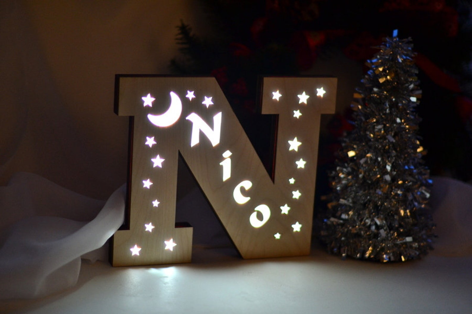 Wooden Letter N Lamp Nursery or Teenage Room Decor LED | Etsy