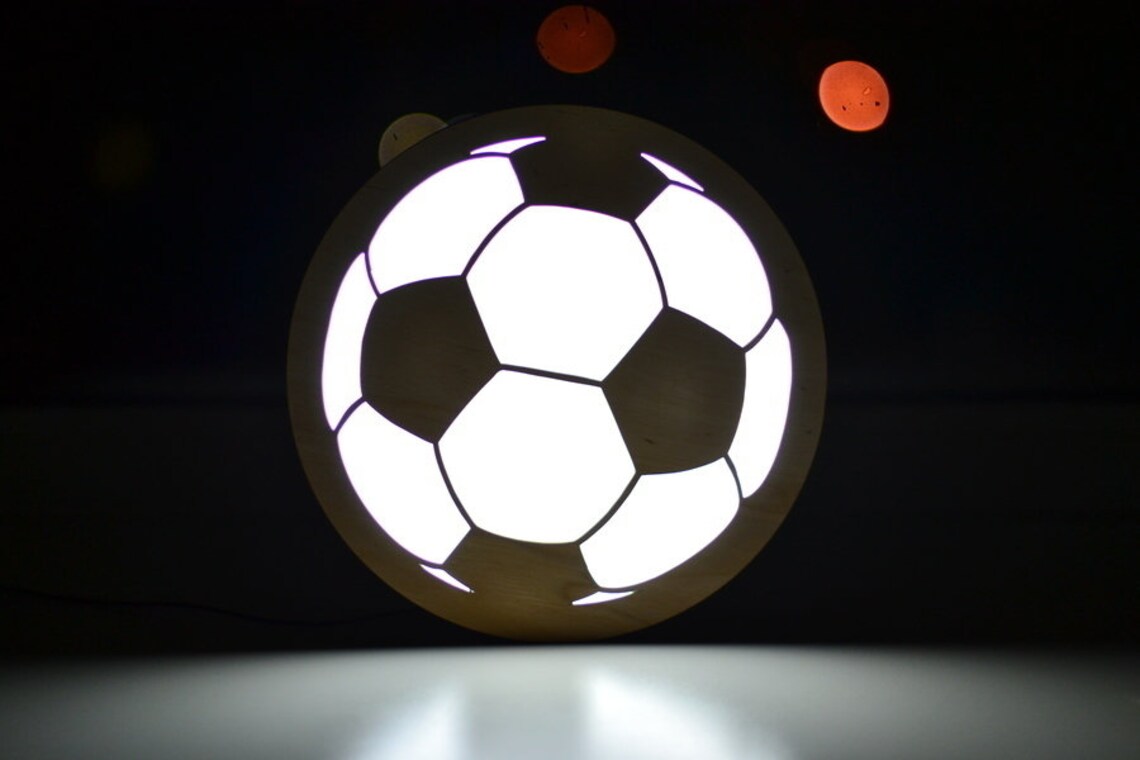Soccer Lamp Kids Wood Night Light Boy Nursery Sport Decor - Etsy