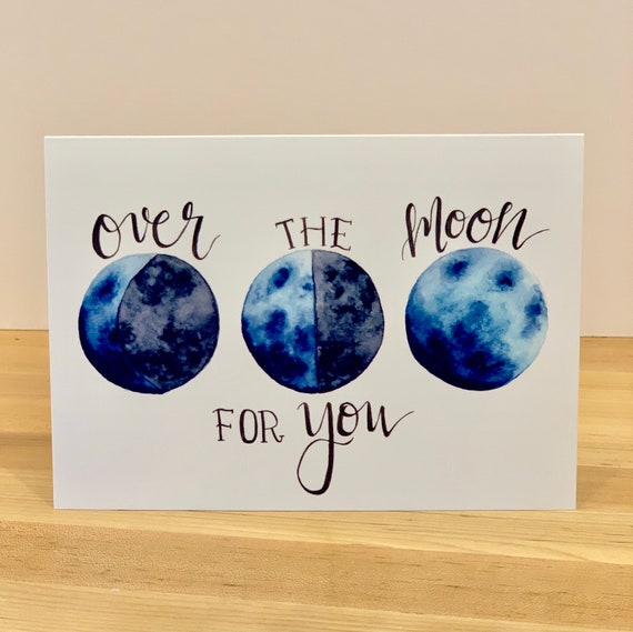 Card: Over the moon for you | Etsy