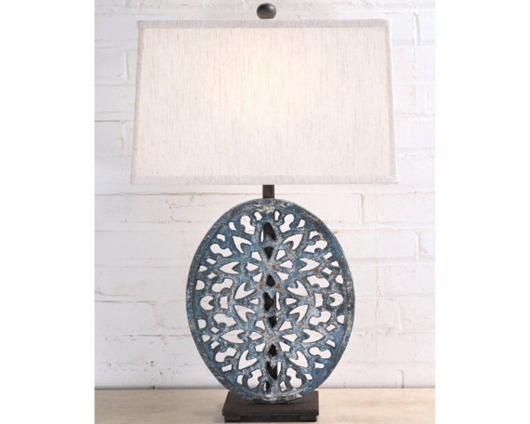 Antique Style Filigree Lamp With Shade - 27" Lamp - Handmade Lamp ...