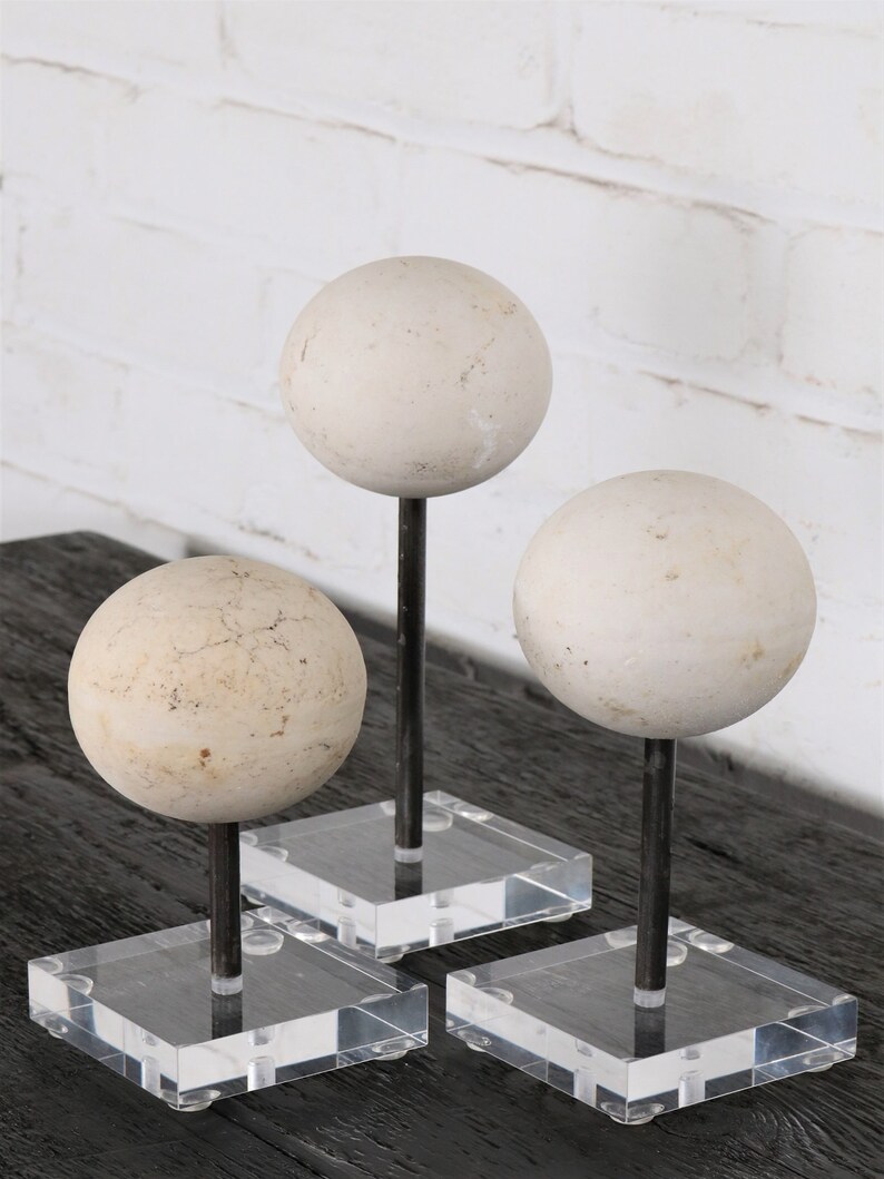 Reclaimed Limestone Filtration Ball on Stand-set of | Etsy