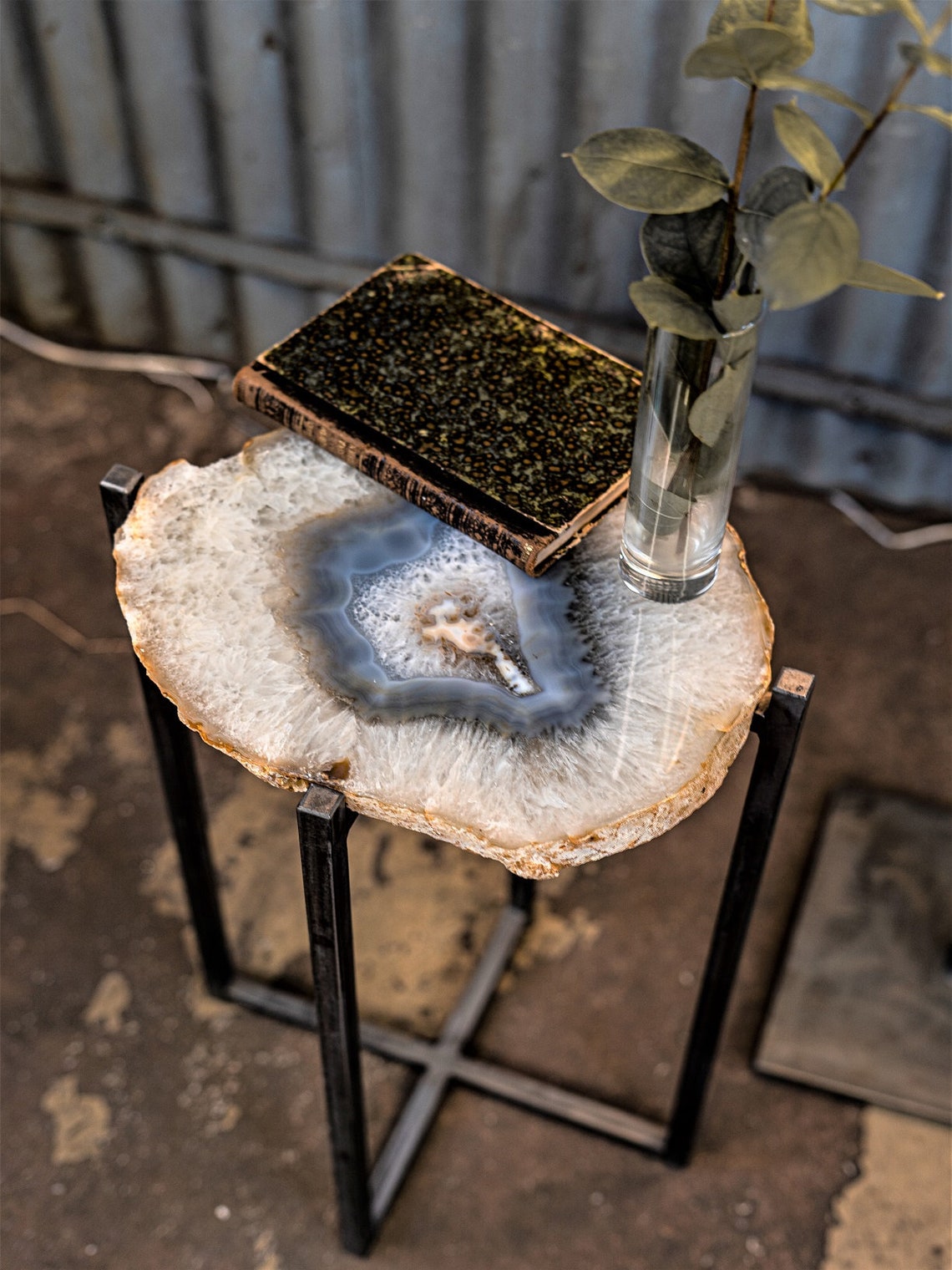 Agate Side Table-natural Stone End Table-handmade Bedside - Etsy