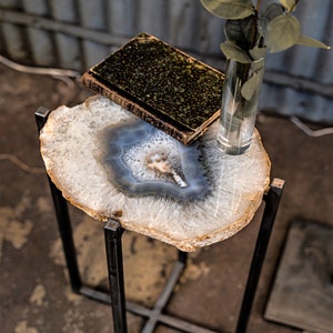Agate Side Table-natural Stone End Table-handmade Bedside Table-agate ...