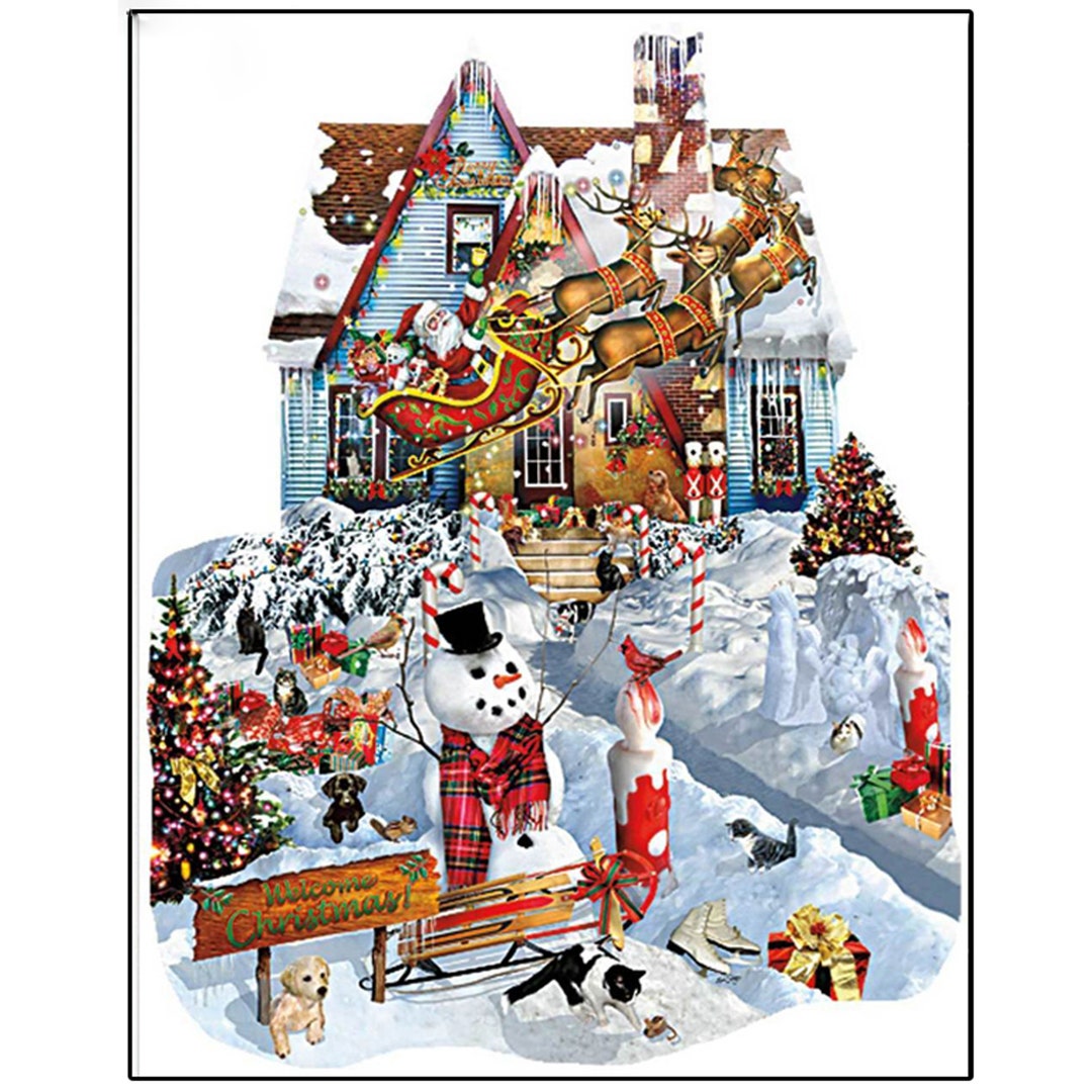Full Square/round Embroidery Santa Claus Snow Patterns Mosaic 5D DIY ...