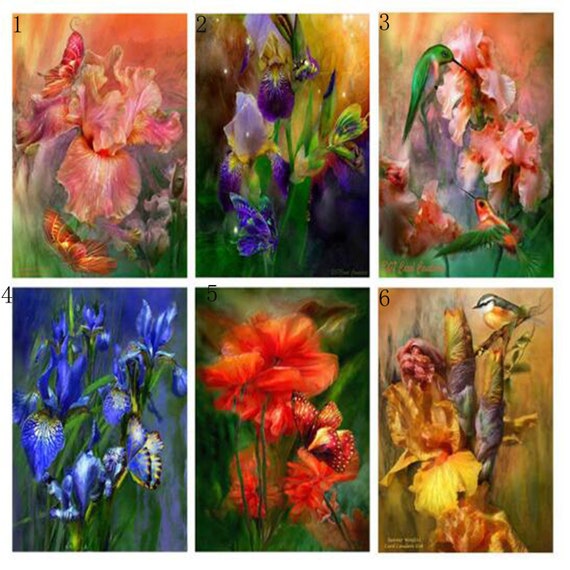 Irises Full Set 5D DIY Diamond Painting Flowers Embroidery | Etsy
