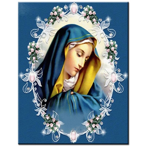 Full Drill Virgin Mary Diy Diamond Painting Paar Our Lady | Etsy