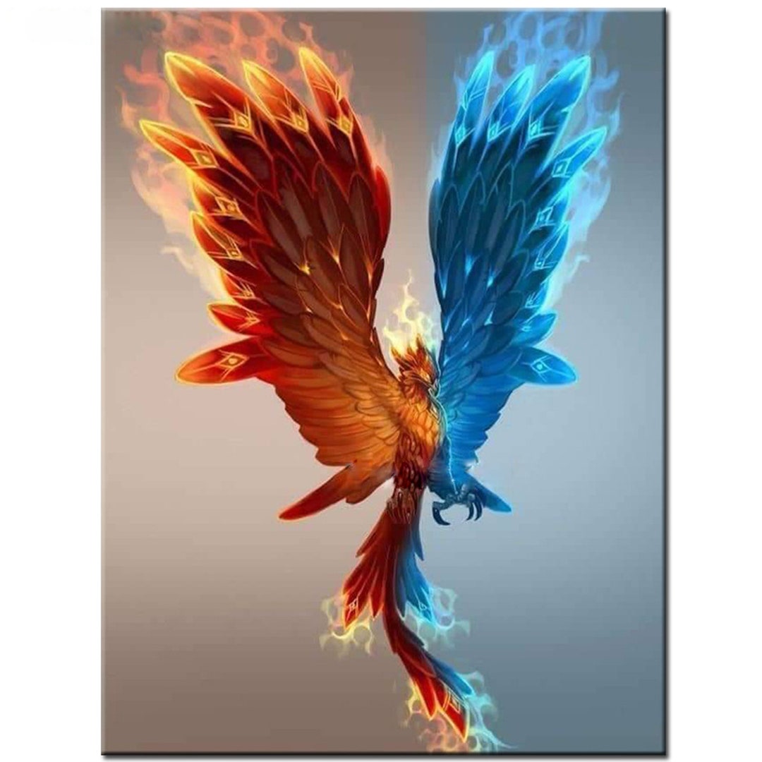 Fire Phoenix Bird Full Rhinestones 5D Diy Diamond Painting Cross Stitch ...