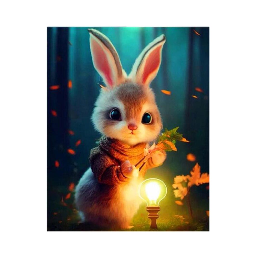 5D Diamond Painting Animal Rabbit Full Diamond Embroidery New Portraits ...