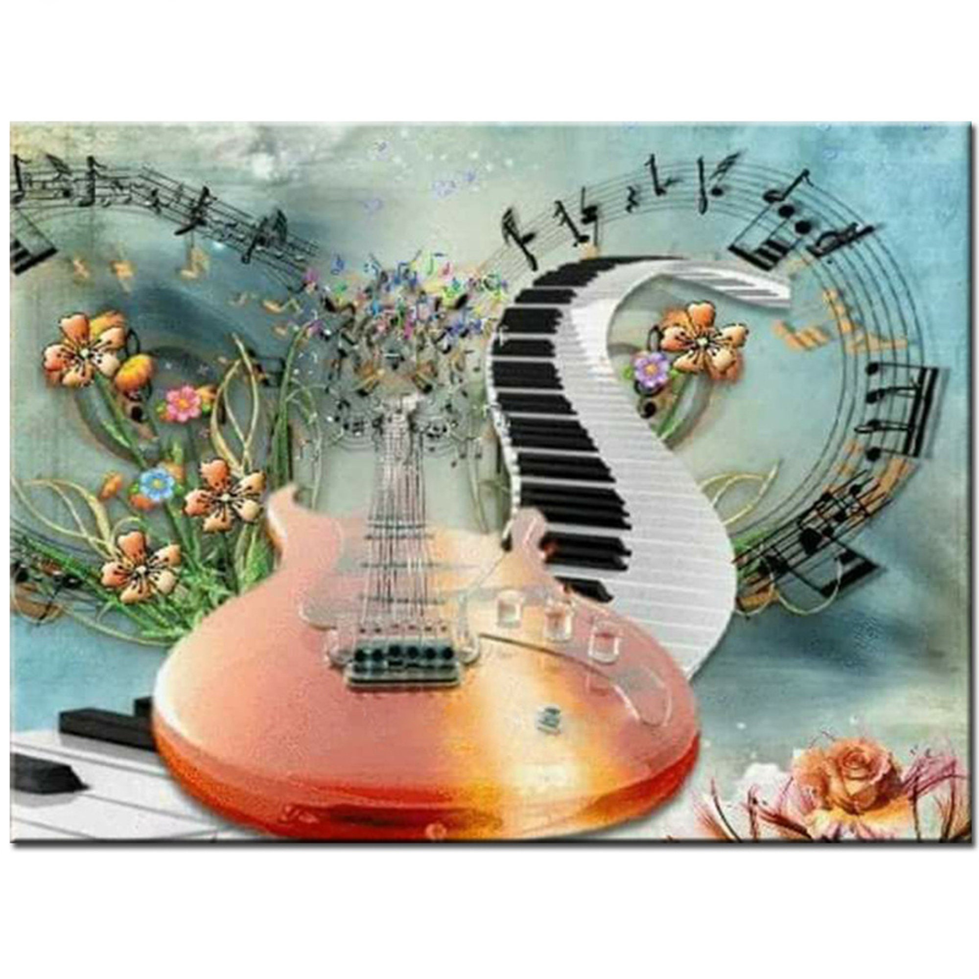 DIY 5D Diamond Painting Guitar Music Symbol Decoration Full - Etsy