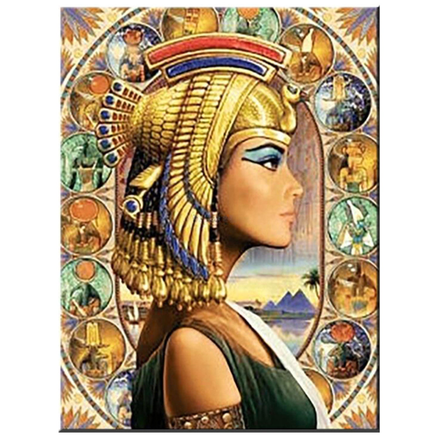 Full Square DIY Diamond Painting Egyptian Woman Round 5D Cross - Etsy