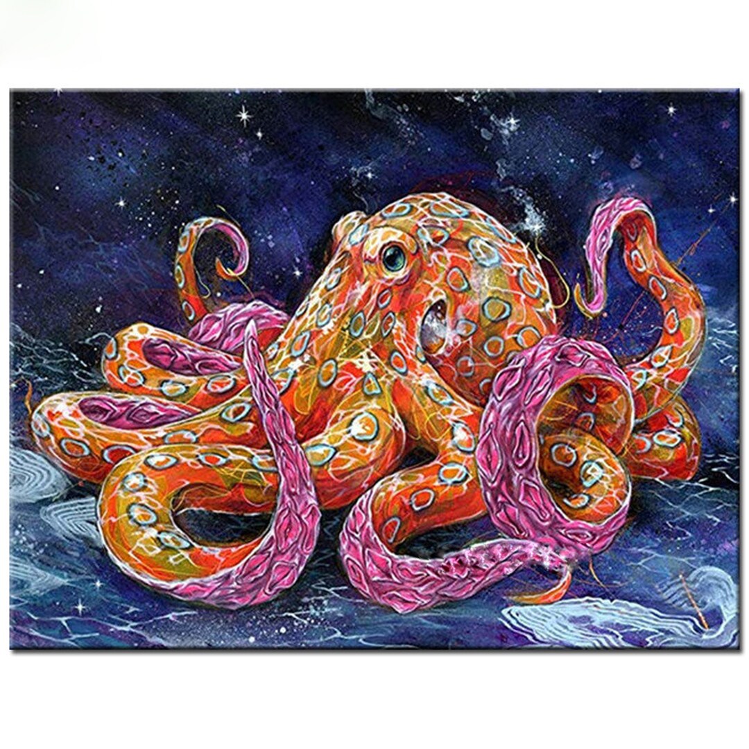 Animal Diamond Embroidery Octopus Picture Crystal Diamond Mosaic Decor ...