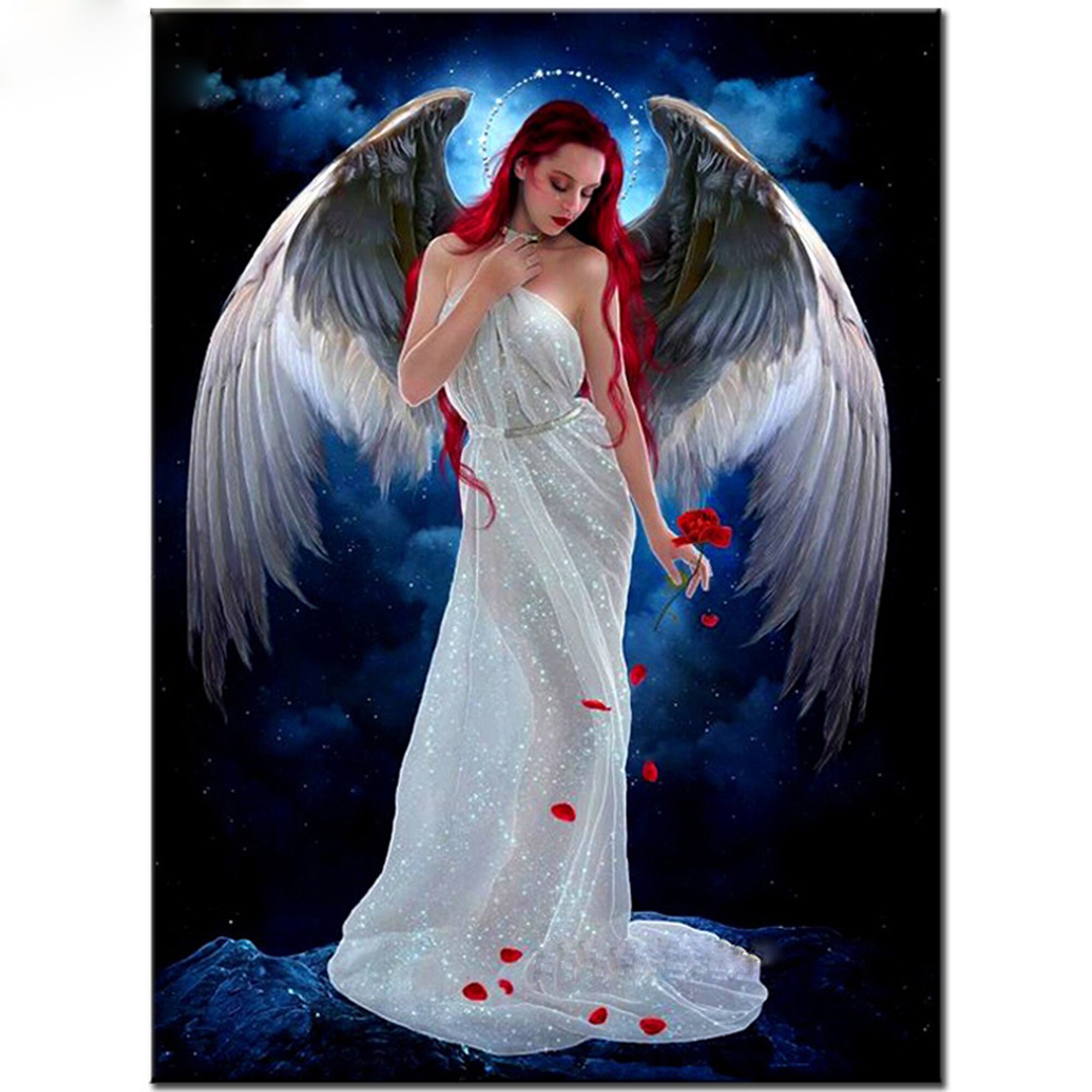Diamond Painting Angel Wings 5d Full Mosaic Embroidery Woman Pattern of ...