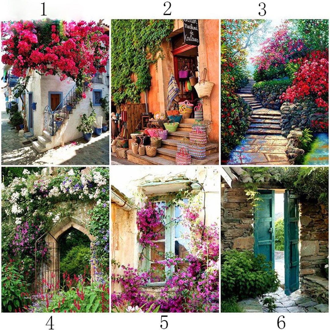 Full Drill Diy Diamond Painting 5D Door Natural Landscape Diamond Art ...