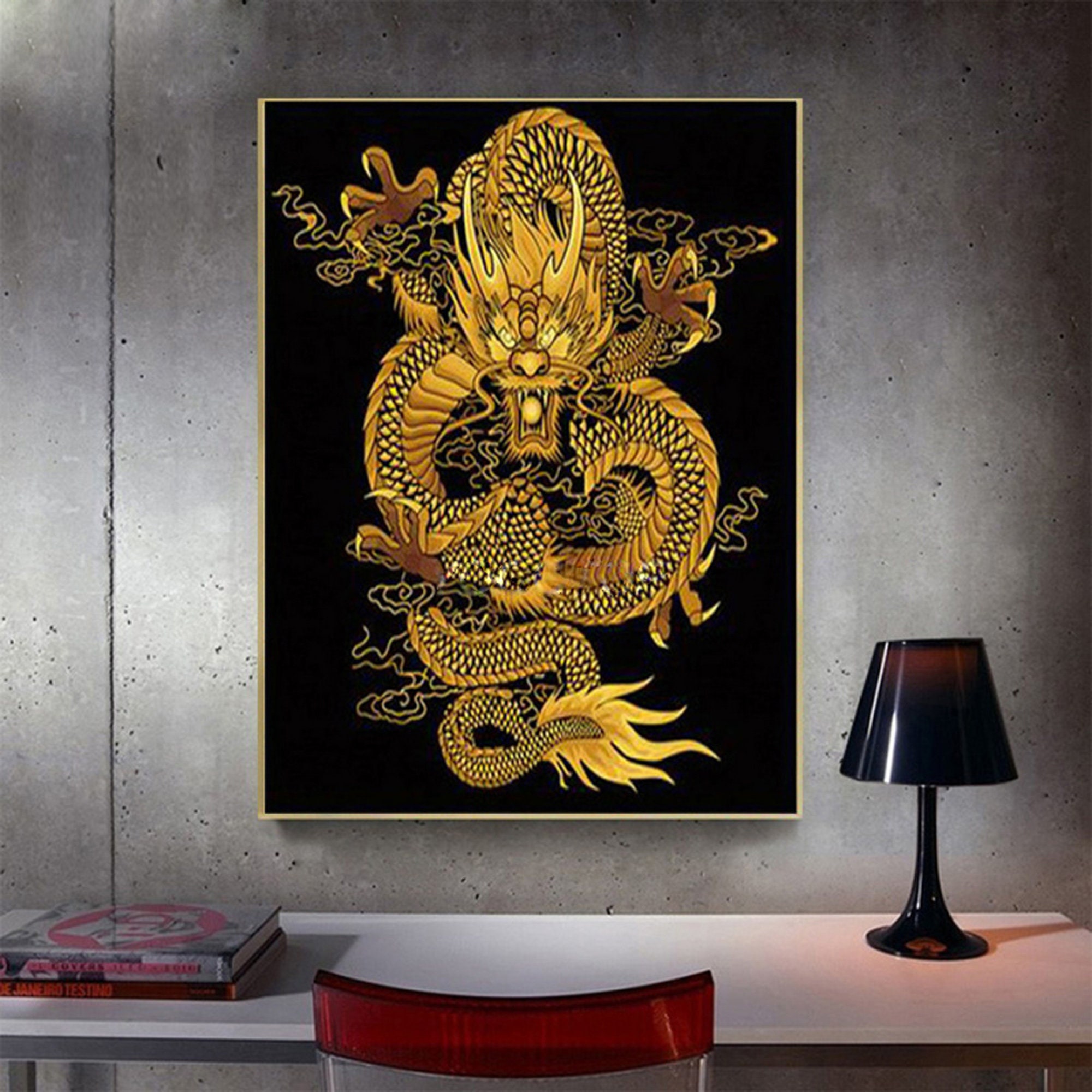 Diy Handicrafts Chinese Dragon Diamond Embroidery Full - Etsy