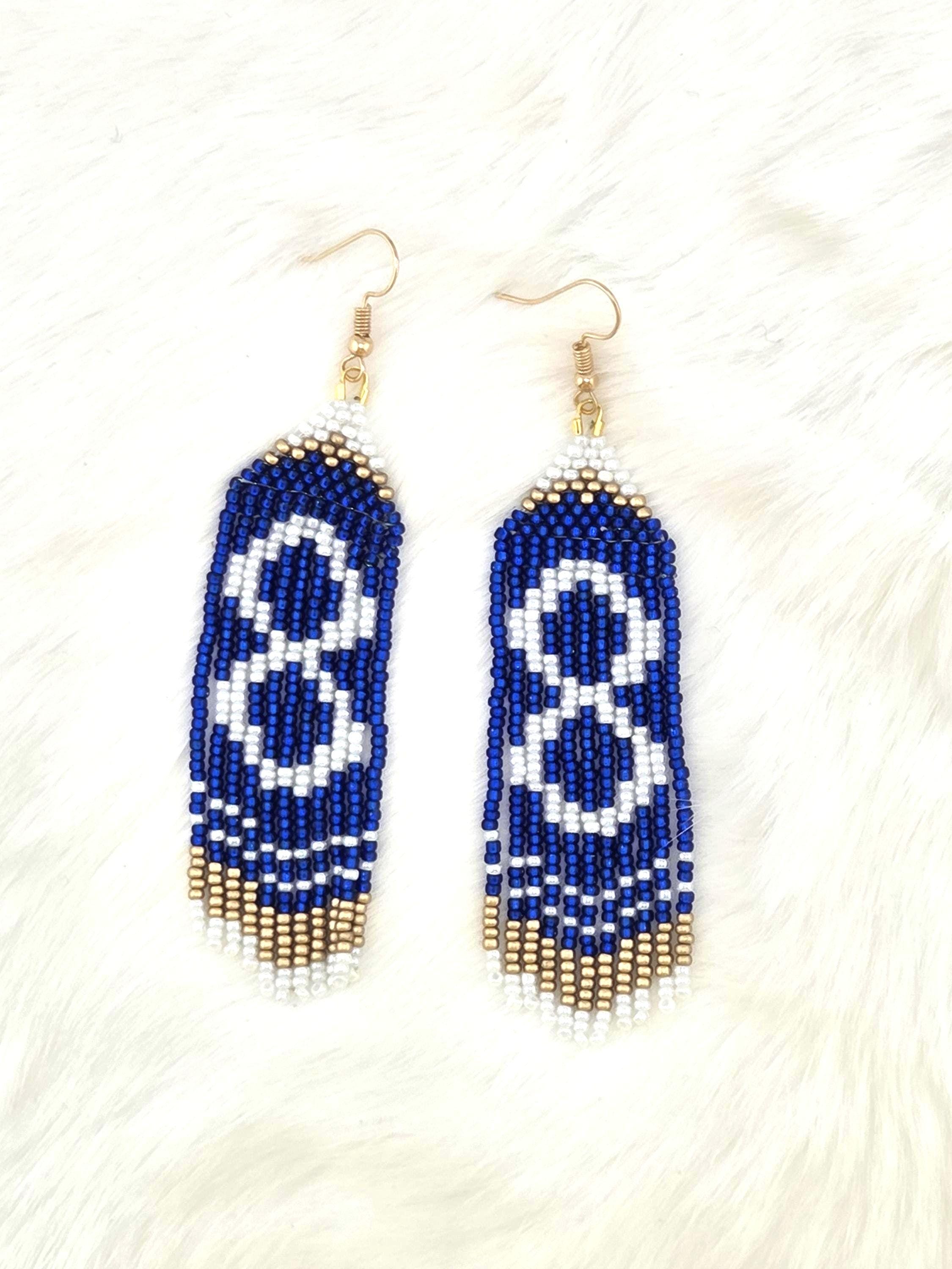 Metis Sash Seed Bead Fringe Earring Pattern | Native Jewelry | Brick ...