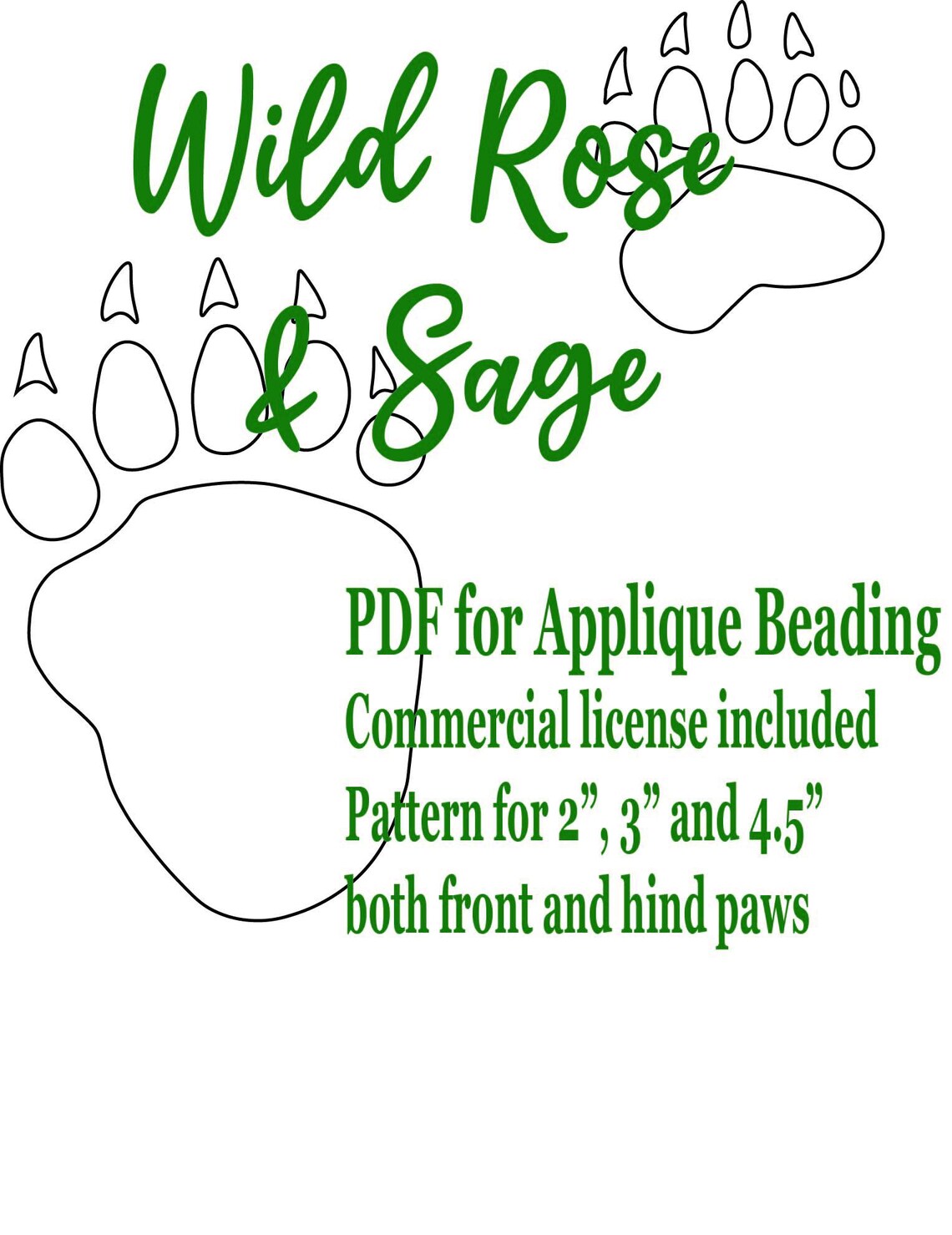 Animal Print PDF Seed Bead Template | Bear Track Print Beadwork ...