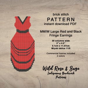 MMIW MMIWG2S Stolen Sisters Seed Bead Fringe Earring Pattern | Brick ...