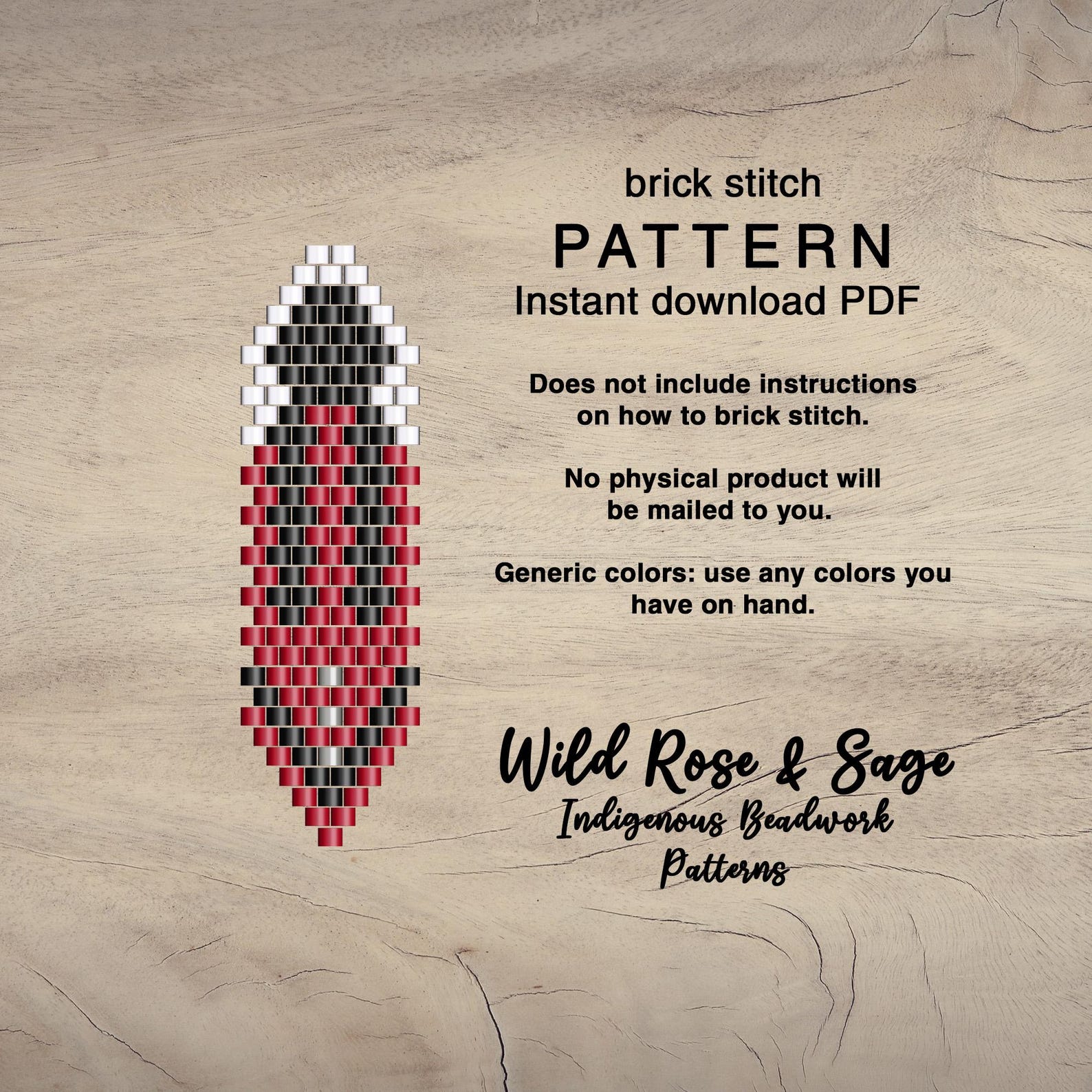 MMIW Stolen Sisters Feather Earring Pattern | Brick Stitch Black and ...