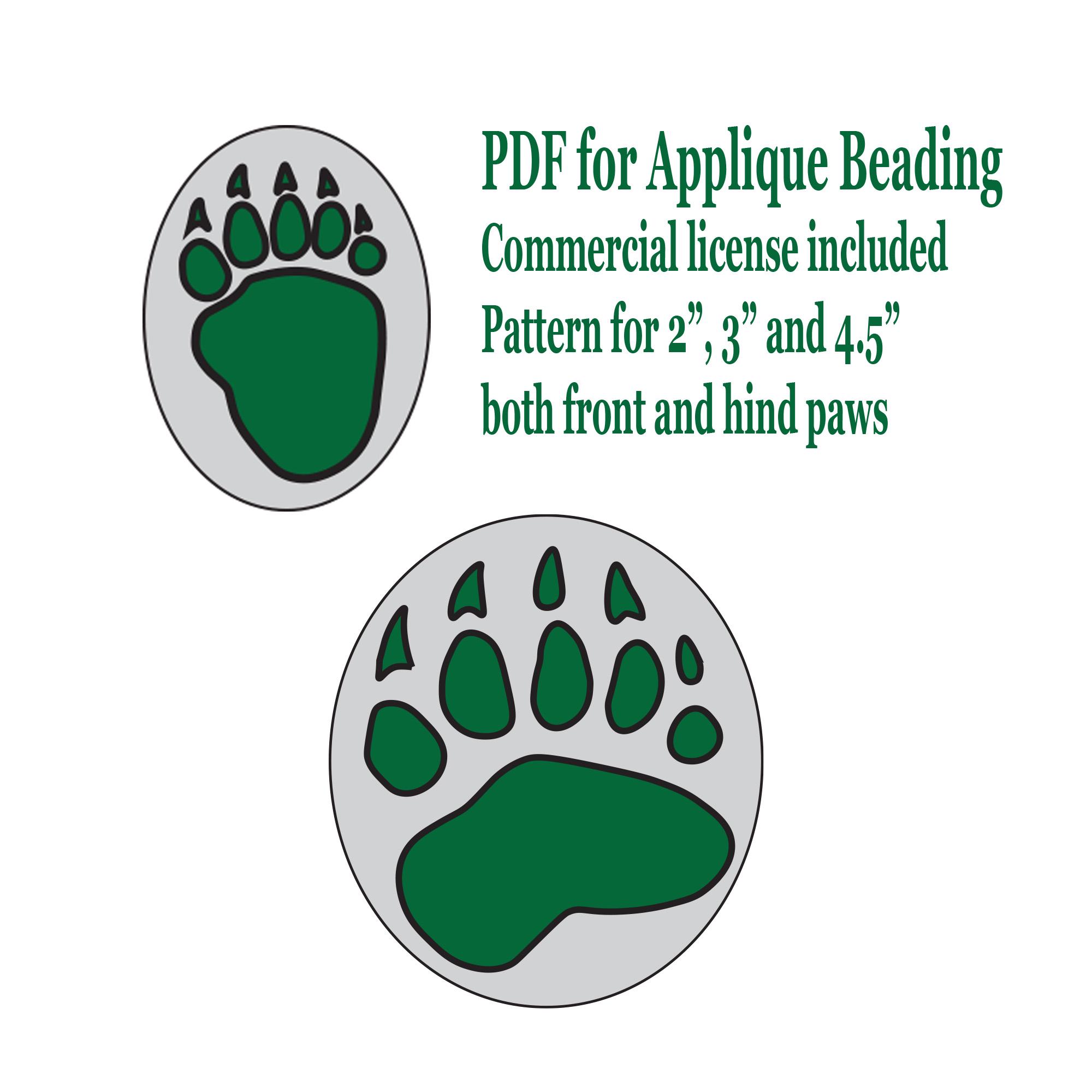 Animal Print PDF Seed Bead Template | Bear Track Print Beadwork ...