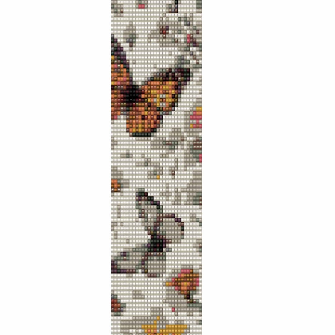 Loom Bead Pattern | Coquette Floral Butterfly Beadwork Template ...