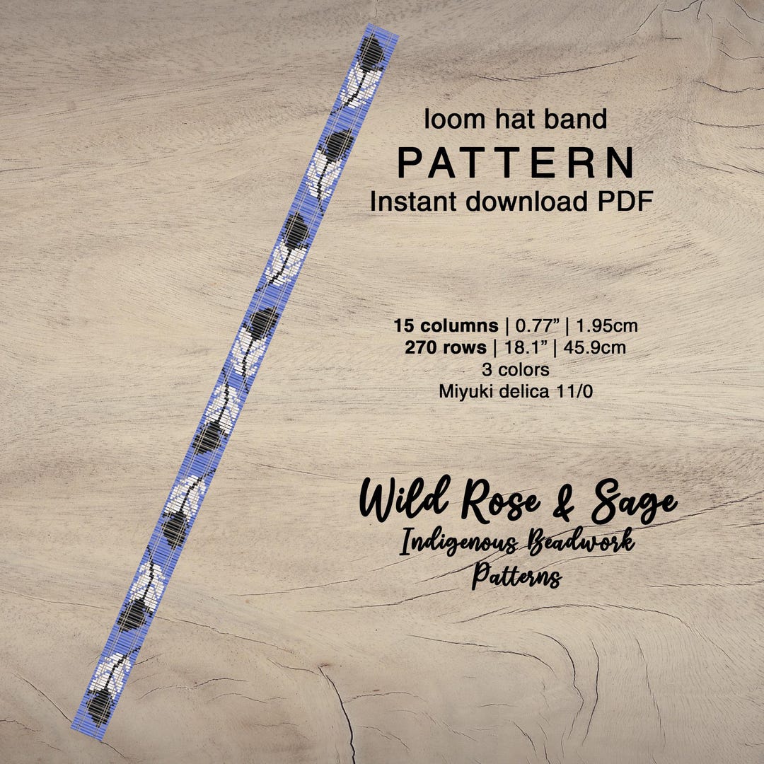 Hat Band Feather Loom Pattern | PDF Miyuki Delica 11/0 Seed Beaded ...