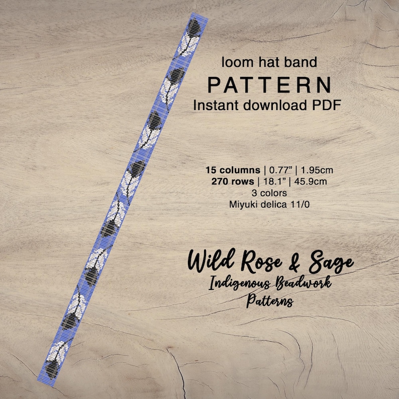 Hat Band Feather Loom Pattern | PDF Miyuki Delica 11/0 Seed Beaded ...
