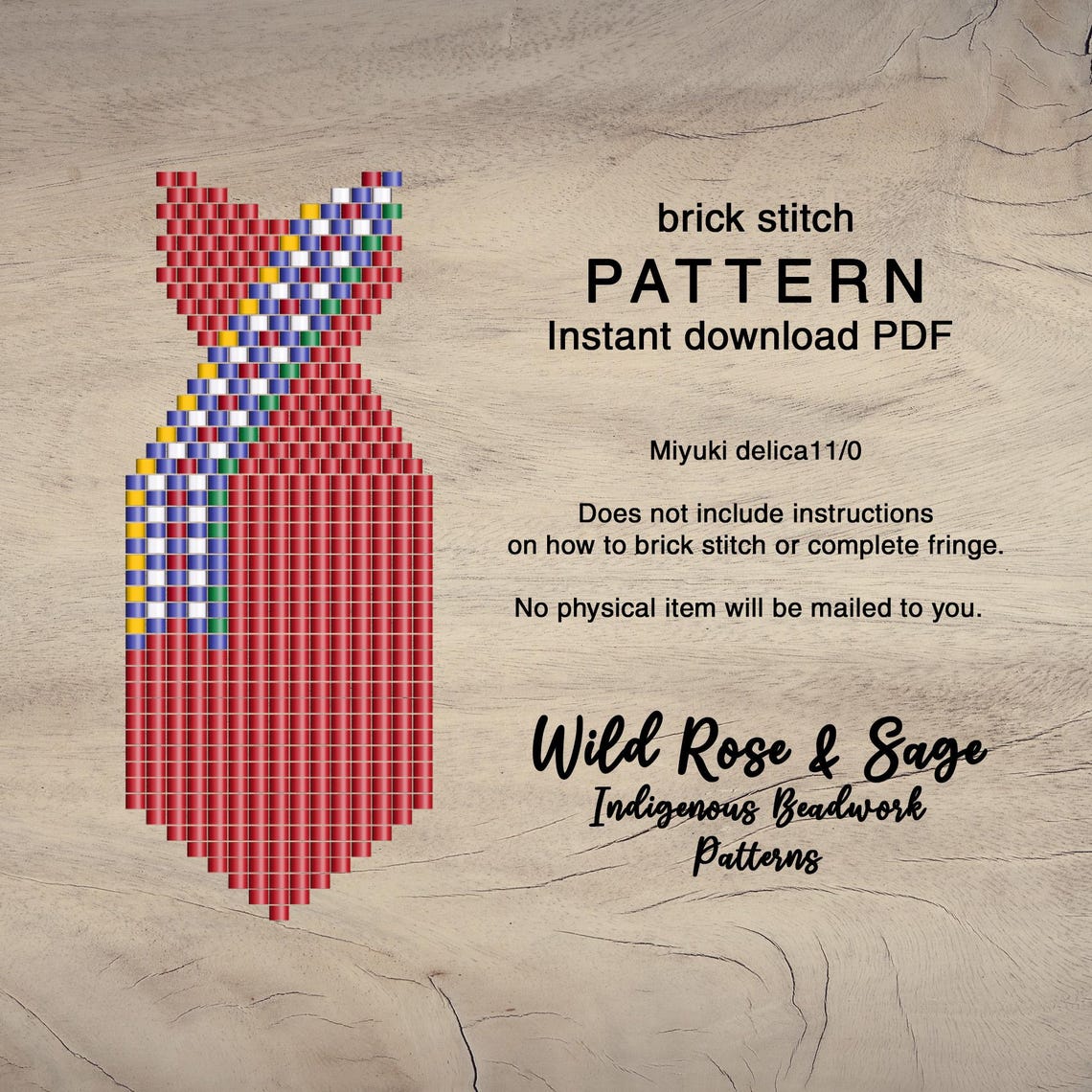 MMIW Stolen Sisters With Metis Sash Seed Bead Fringe Earring Pattern ...