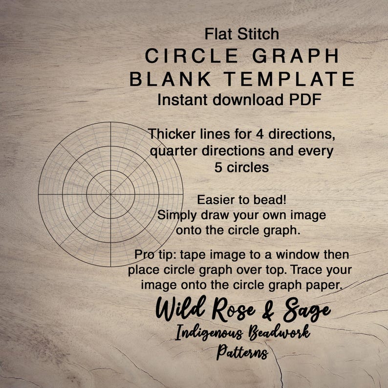 Circle Graph Printable PDF Seed Bead Flat Stitch Template | Blank ...