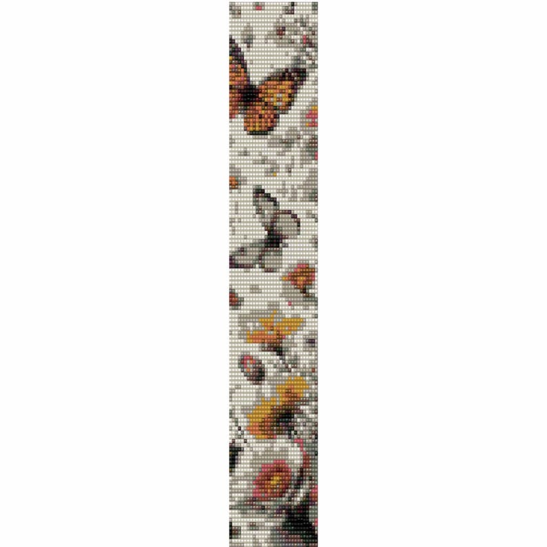 Loom Bead Pattern | Coquette Floral Butterfly Beadwork Template ...