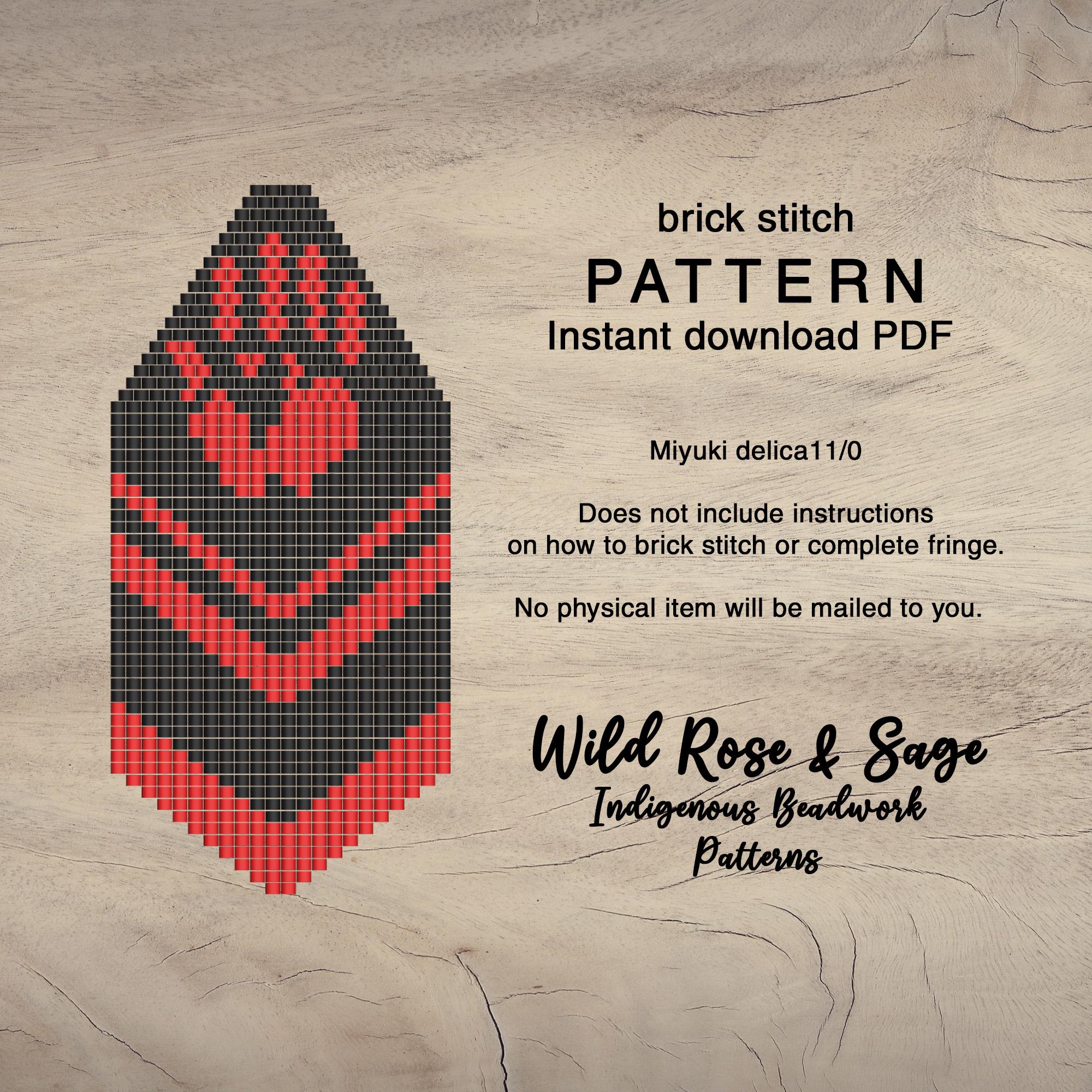 MMIW Stolen Sisters Bead Fringe Earring Pattern | Brick Stitch Black ...