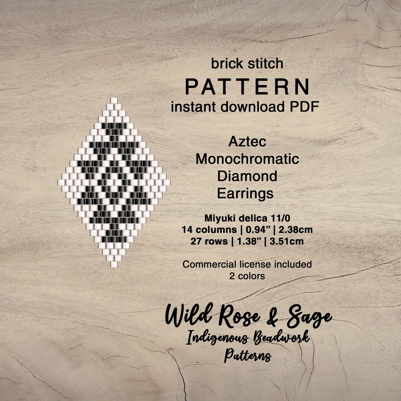 Aztec Pattern Earring Seed Bead Delicate Earring | Brick Stitch Delica ...