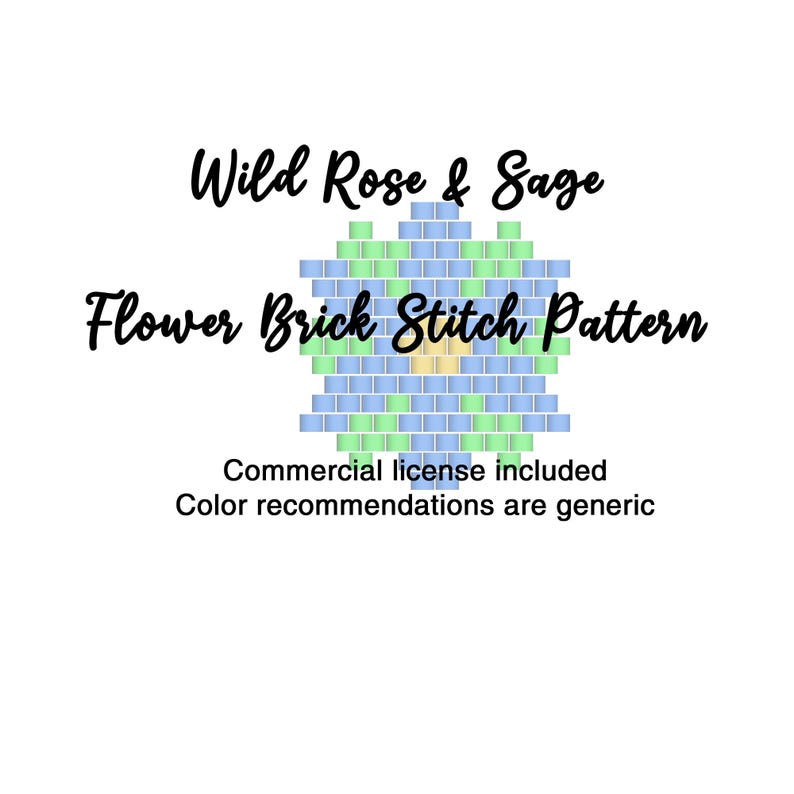 Flower Seed Bead Brick Stitch Pattern for Pin Brooch or Small Earrings ...