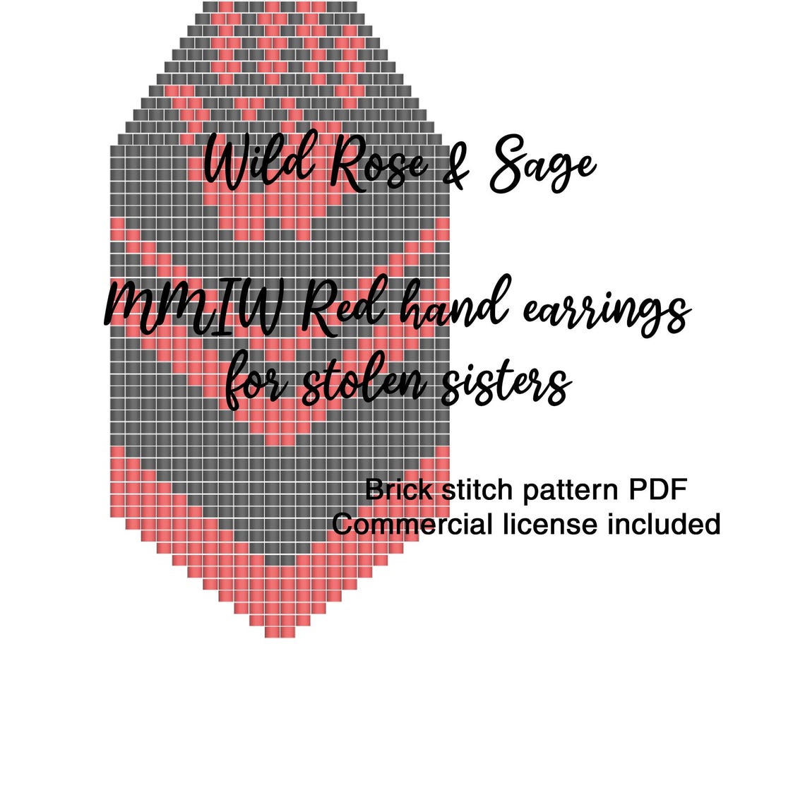 MMIW Stolen Sisters Bead Fringe Earring Pattern | Brick Stitch Black ...