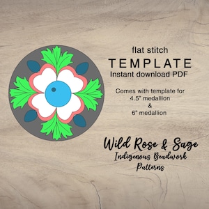 Rosette Bead Pattern | Floral PDF Seed Bead Template | Flat Stitch Template Stencil | Embroidery ...