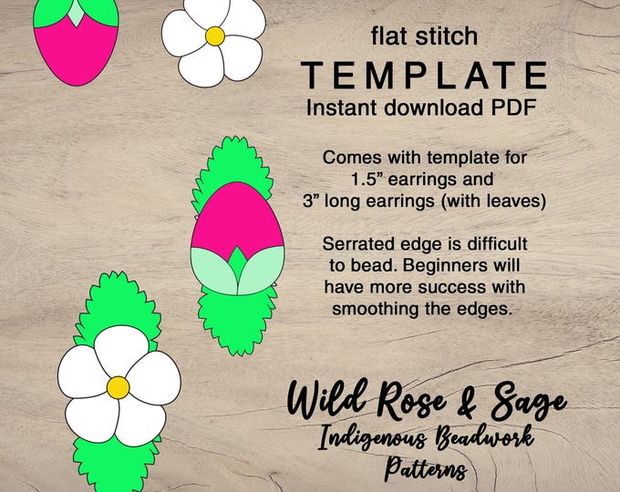 Downloadable Floral Strawberry Beading Template for Indigenous Beadwork ...