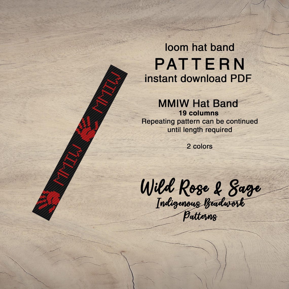 MMIW Stolen Sisters Bead Loom Pattern for Hat Band | Black and Red PDF ...