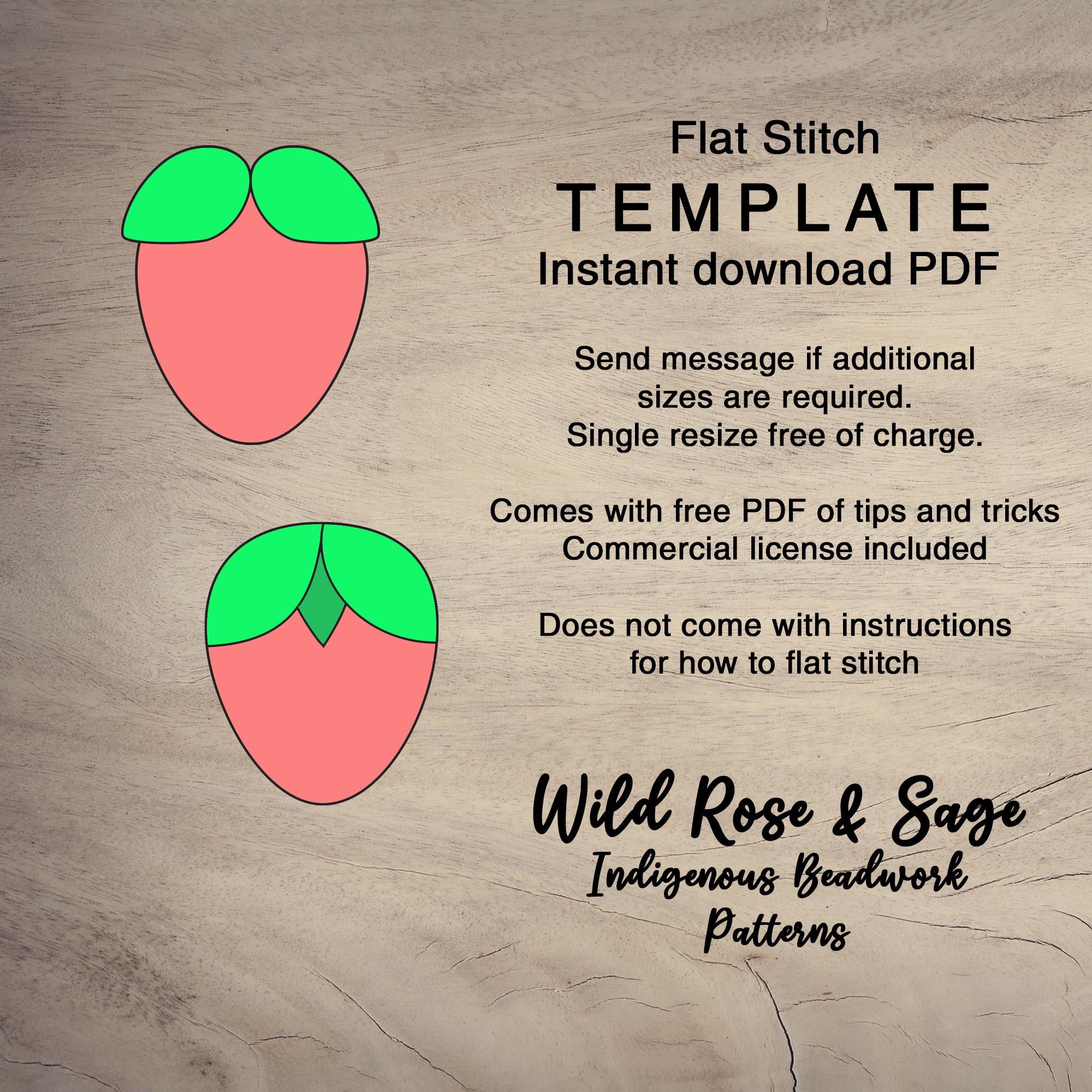 Strawberry PDF Seed Bead Template | Indigenous Beading Pattern | Flat ...