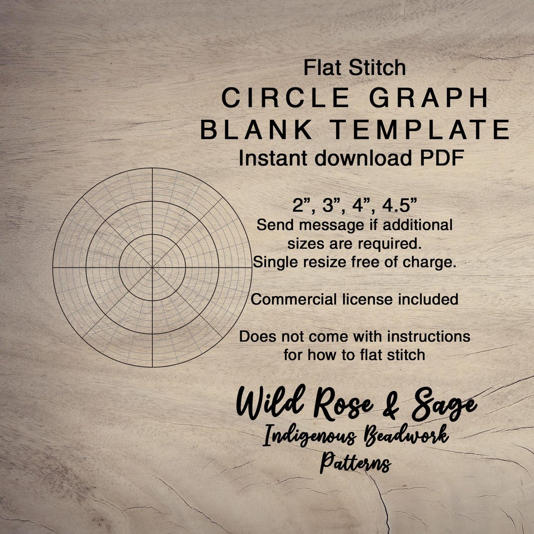 Circle Graph Printable PDF Seed Bead Flat Stitch Template | Blank ...