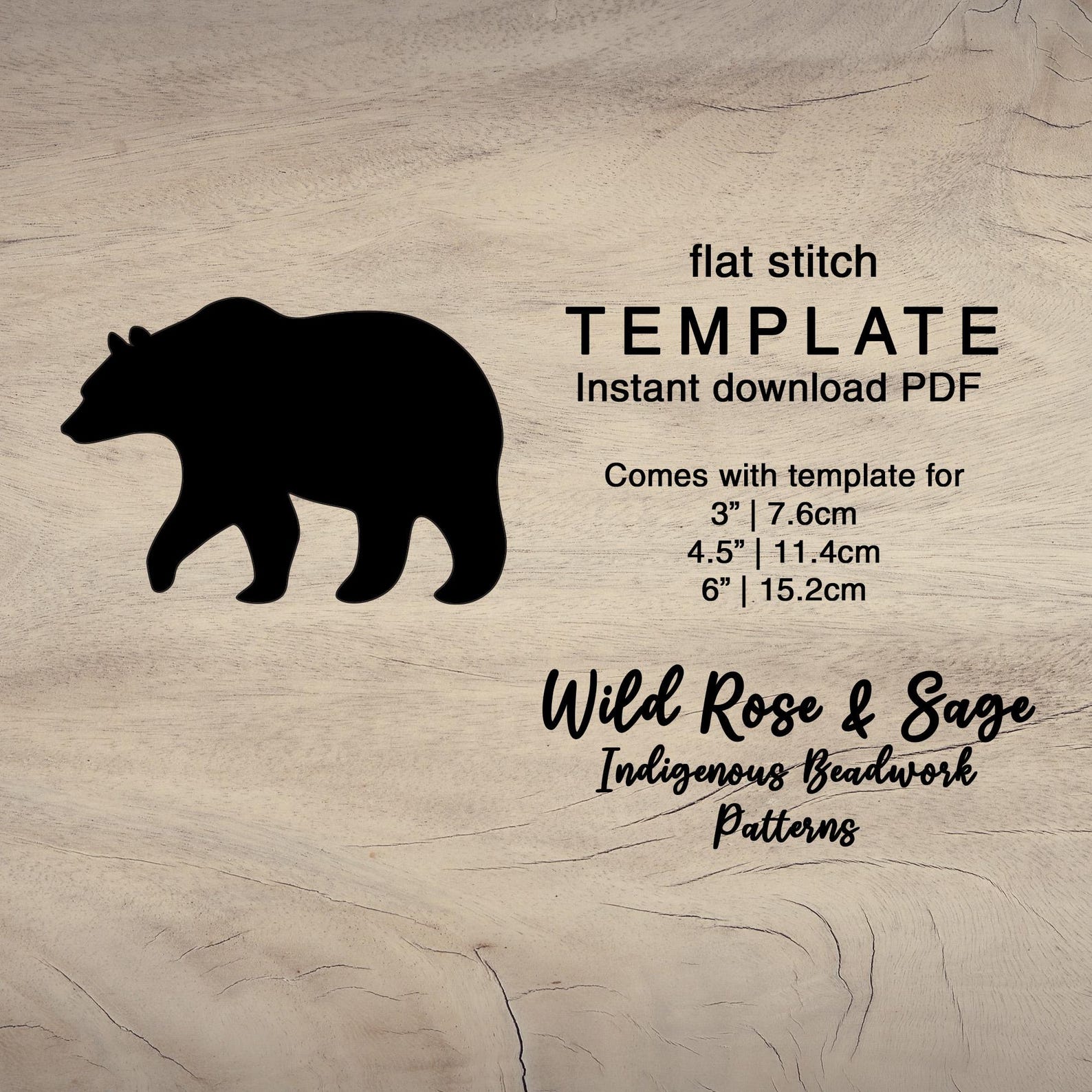 Bear PDF Indigenous Beading Pattern | Seed Bead Template | Flat Stitch ...