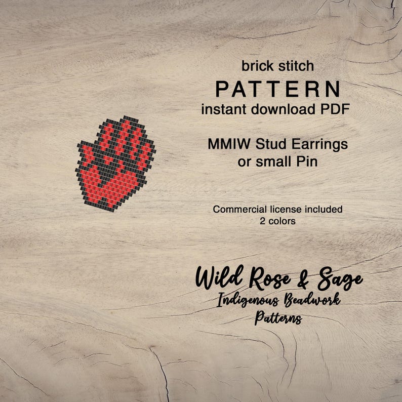 MMIW Stolen Sisters Bead Brick Stitch Pattern for Stud Earrings or Pin ...