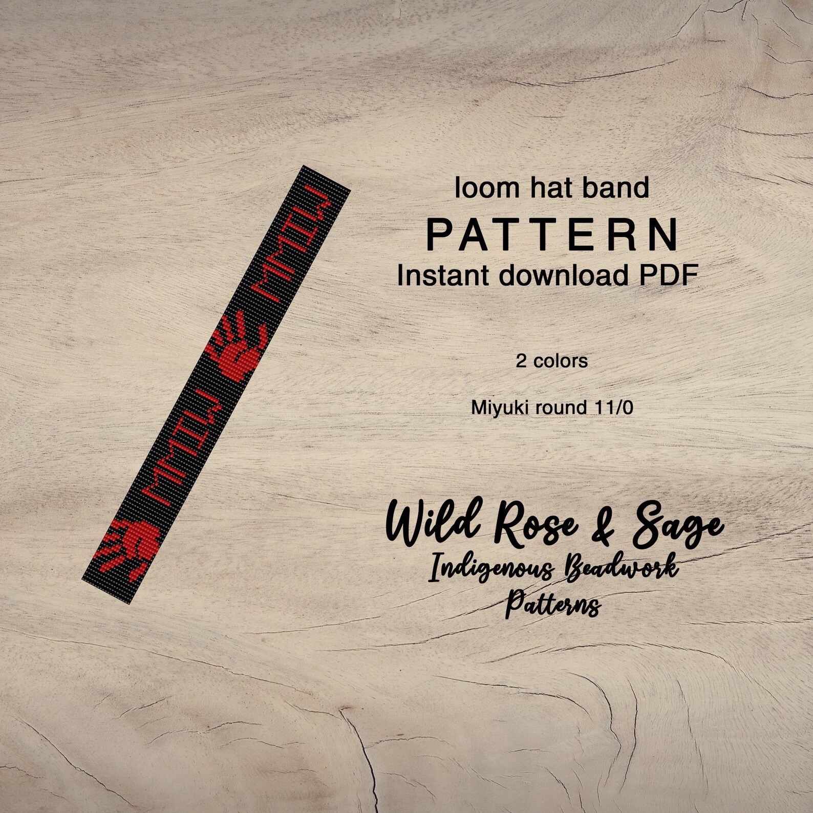 MMIW Stolen Sisters Bead Loom Pattern for Hat Band | Black and Red PDF ...