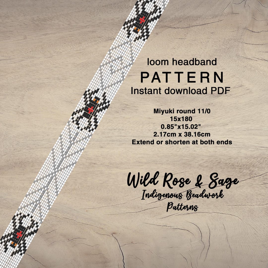 Halloween Spider Bead Loom Pattern Headband Hair Band | PDF Miyuki ...