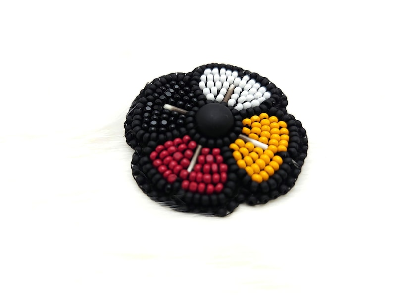 Beaded Poppy Brooch Pin: Honoring Indigenous Veterans Remembrance Day ...