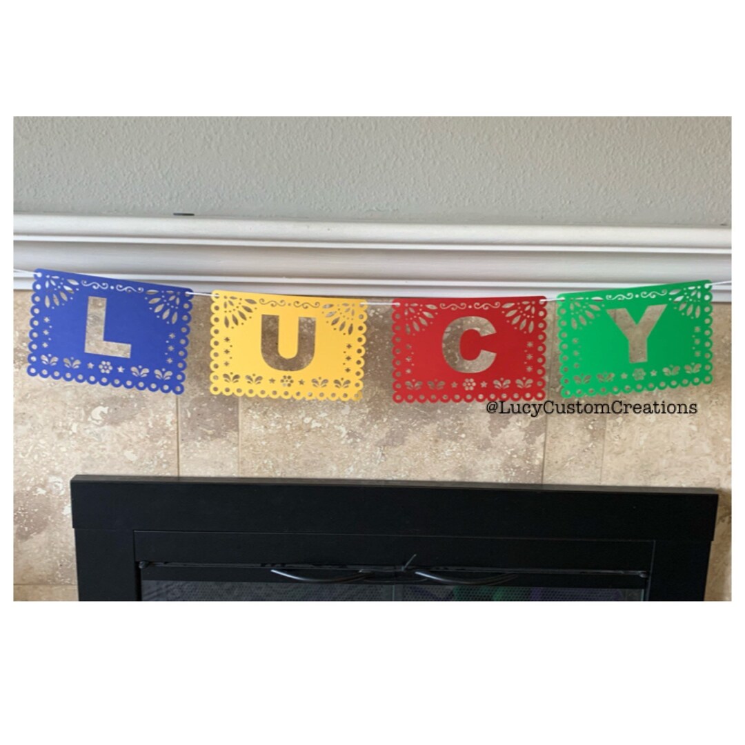 Fiesta Name Banner Mexican Fiesta Banner Papel Picado Fiesta Mexicana ...