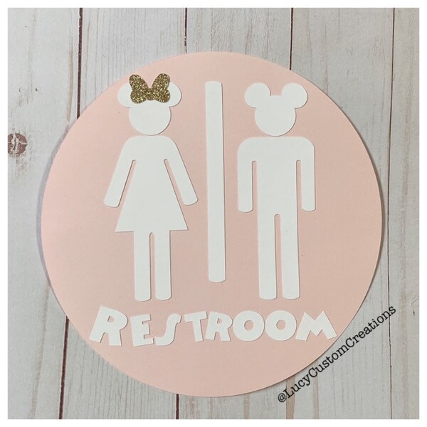 Mickey and Minnie Restroom Sign - Etsy