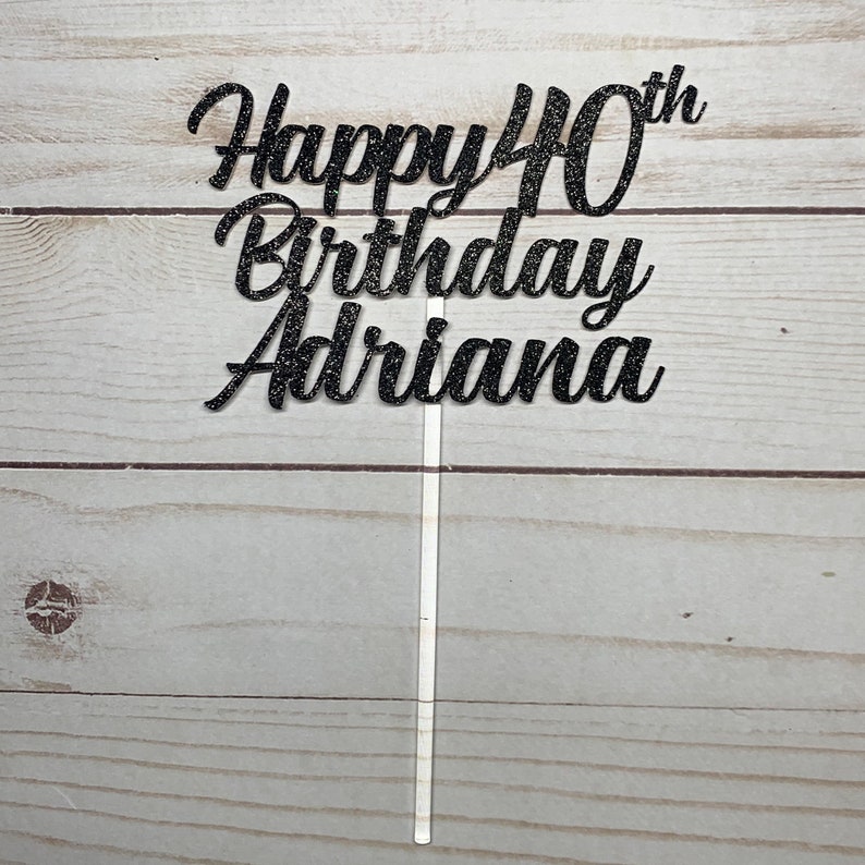 Personalized Happy Birthday Cake Topper Custom Name And Etsy