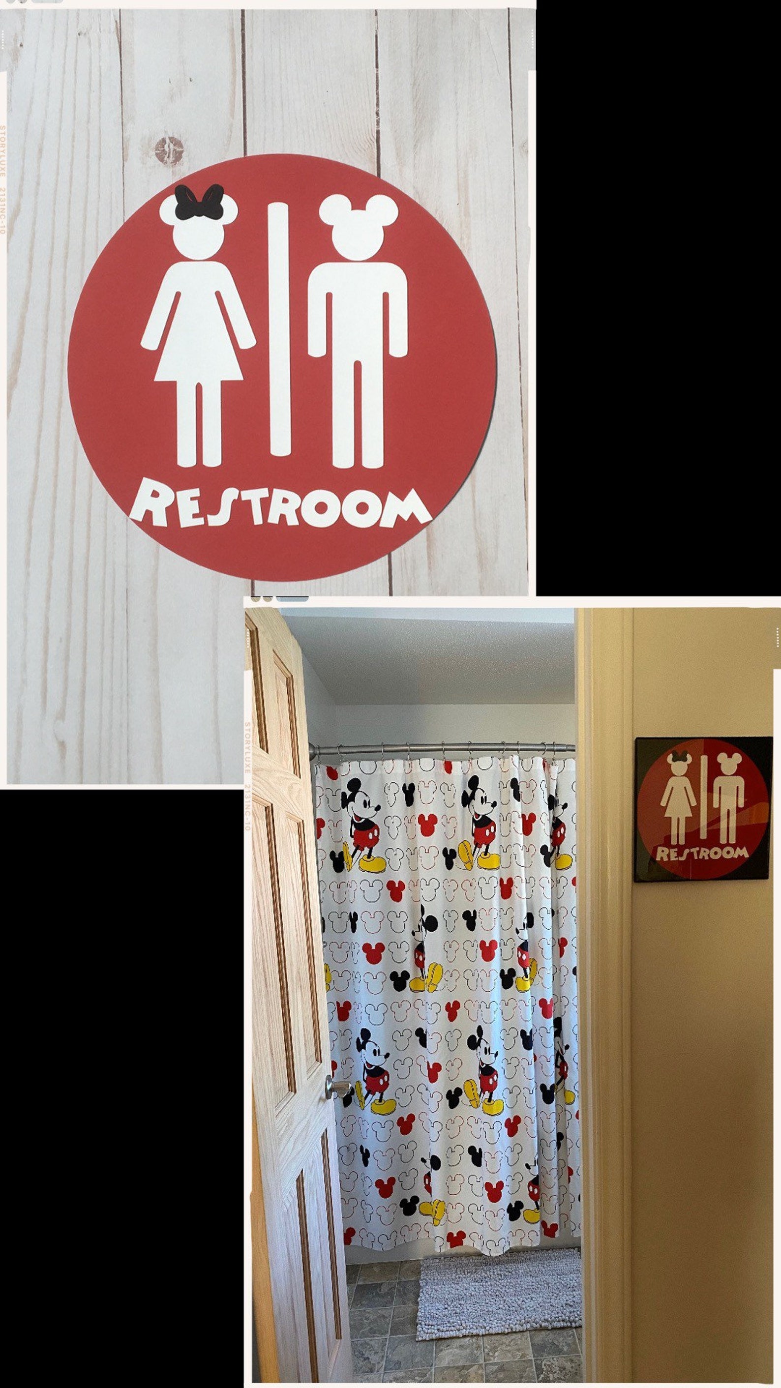Minnie Mouse Mickey Mouse Clubhouse Bathroom Restroom Sign - Etsy